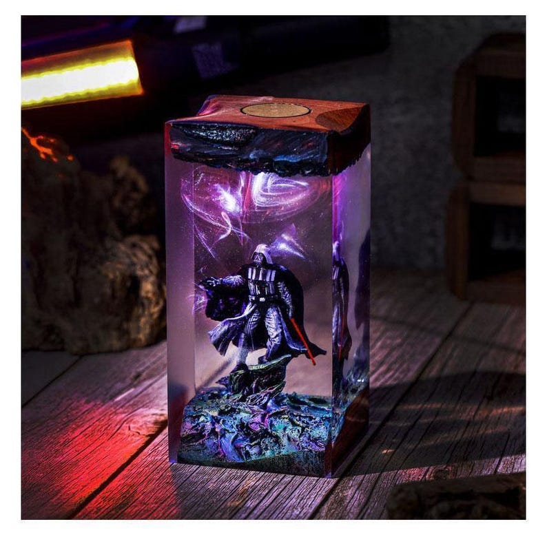 Darth Va.der Diorama Lamp, Custom S.tar Wars Epoxy Night Light Planet ...