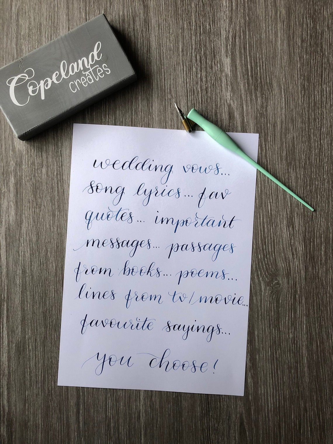 Custom Calligraphy Quote Calligraphy/hand-lettering Service - Etsy