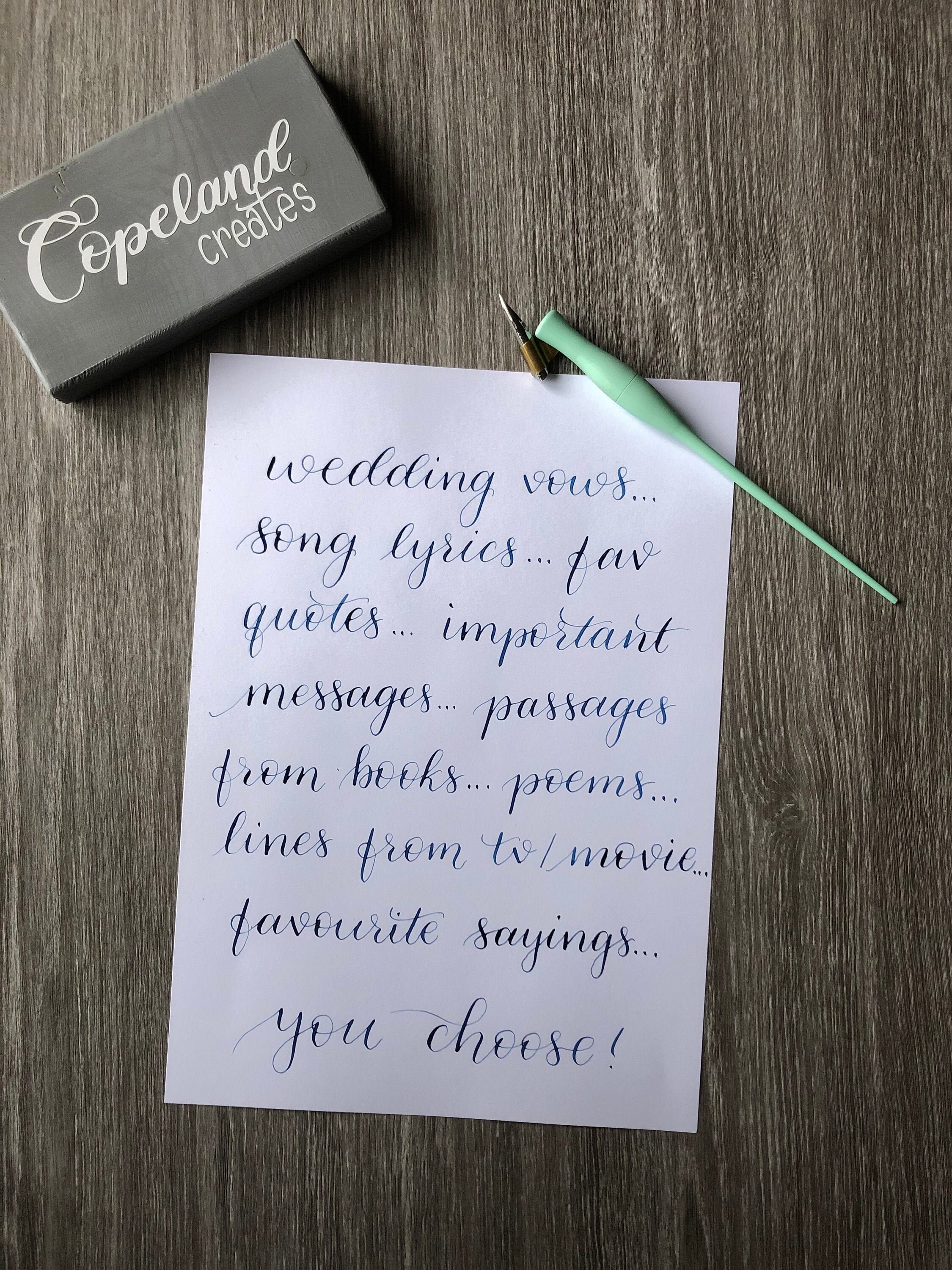 Custom Calligraphy Quote Calligraphy/hand-lettering Service ...