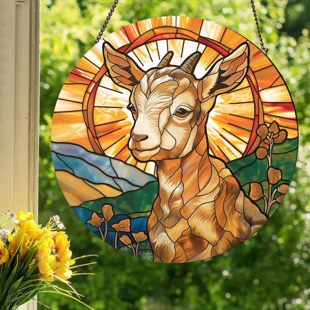 Baby Goat: Stained Glass Style Window Hanging - Etsy