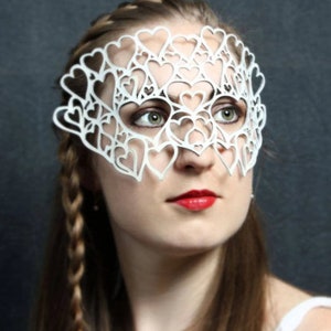 Hearts Leather Mask (choose Color) - Etsy