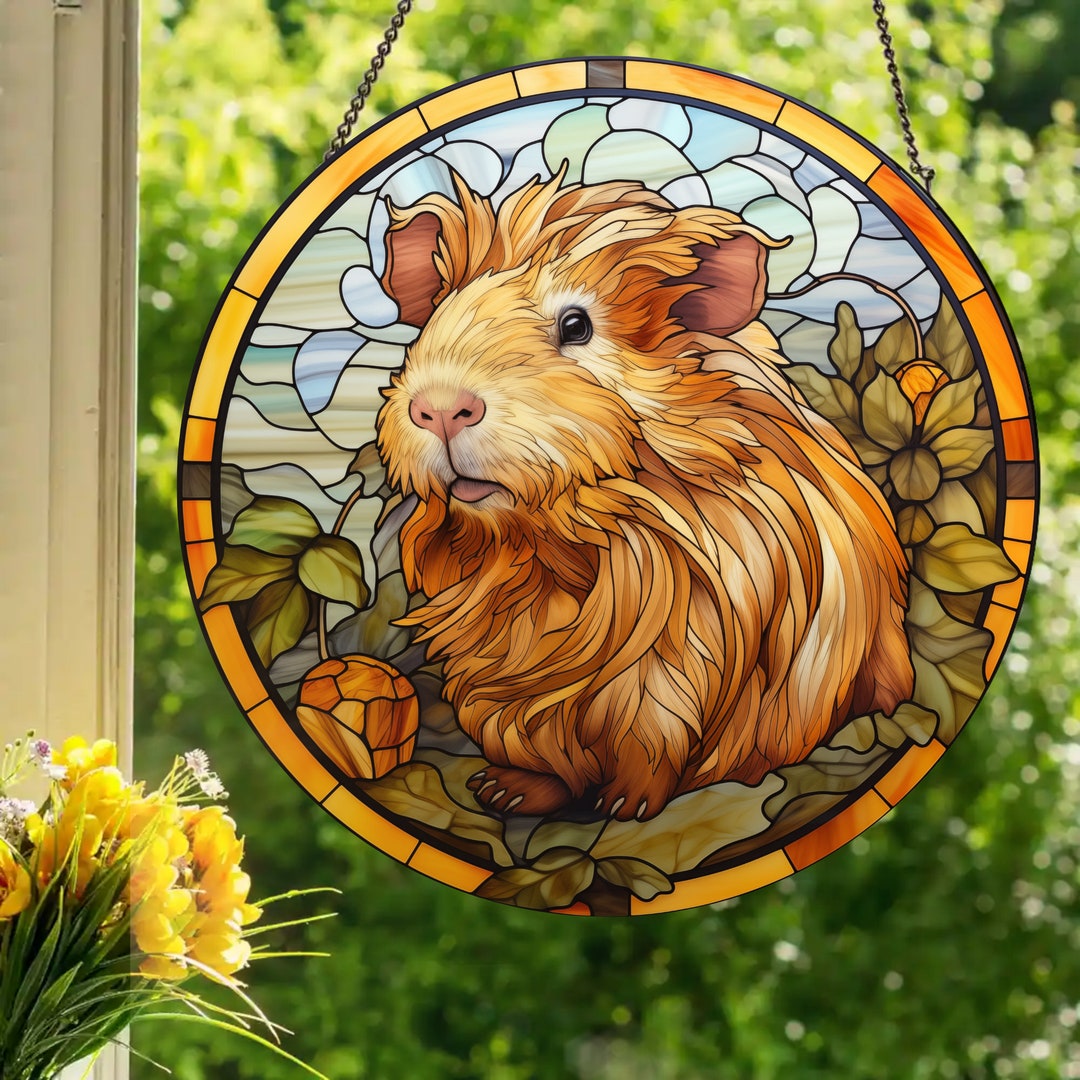 Buff Guinea Pig: Stained Glass Style Wall or Window Hanging - Etsy
