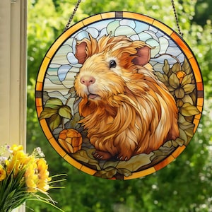 Buff Guinea Pig: Stained Glass Style Wall or Window Hanging - Etsy