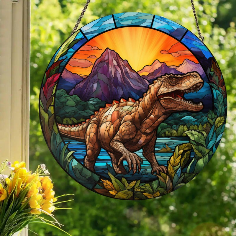 Stained Glass Dinosaur - Etsy