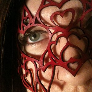 Hearts Leather Mask (choose Color) - Etsy