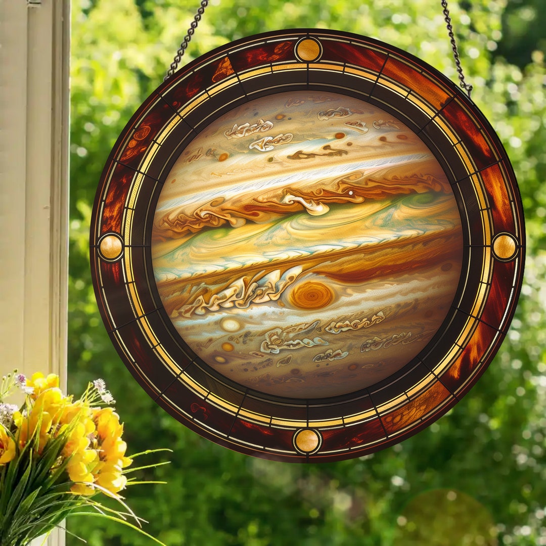 Jupiter: Stained Glass Style Wall or Window Hanging - Etsy