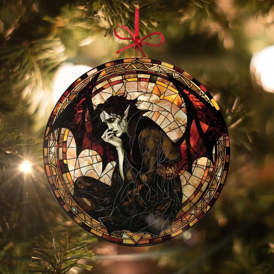 Brooding Vampire: Stained Glass-style Christmas Ornament - Made With ...