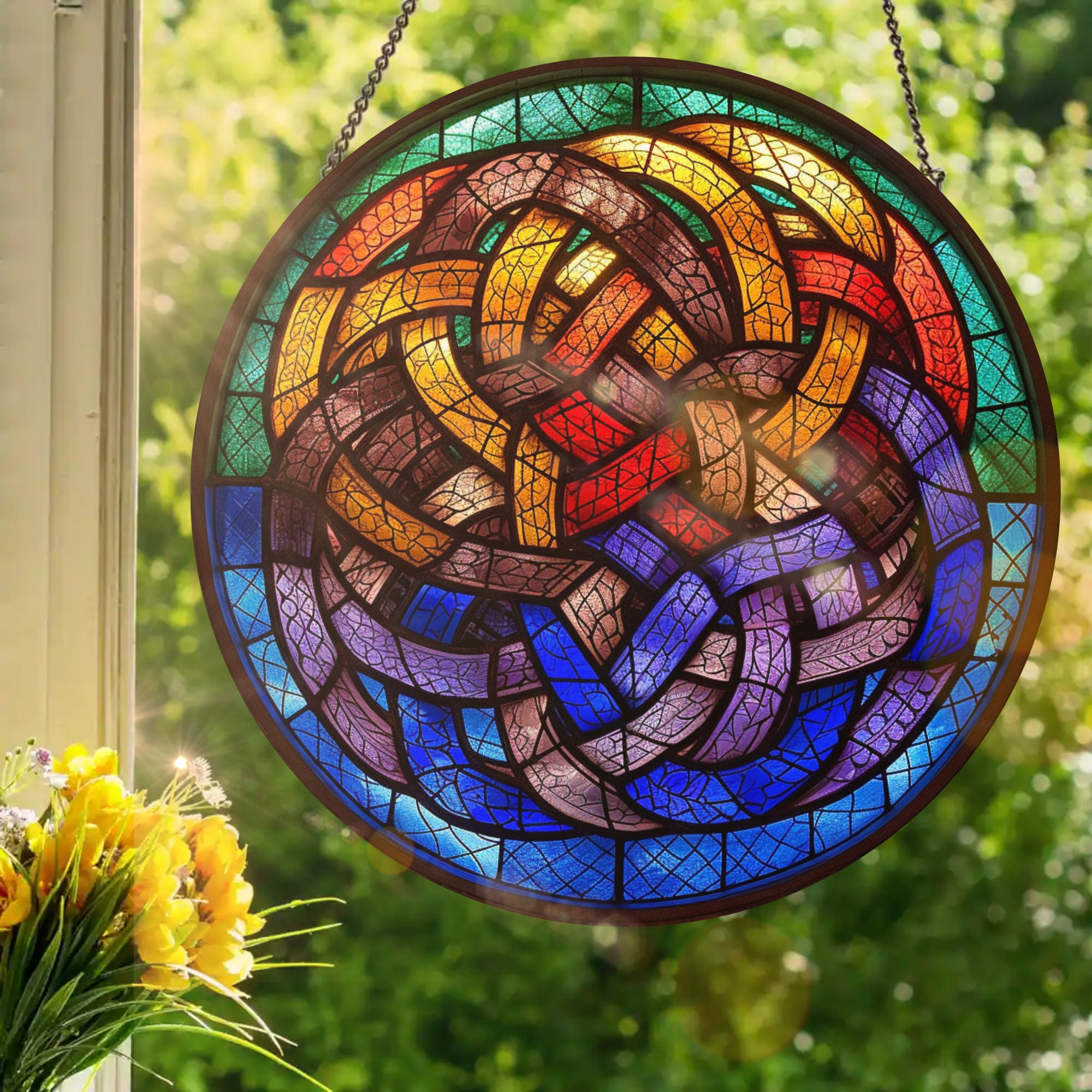 Psychedelic Stained Glass 4k Stained Glass Window Computer Stock