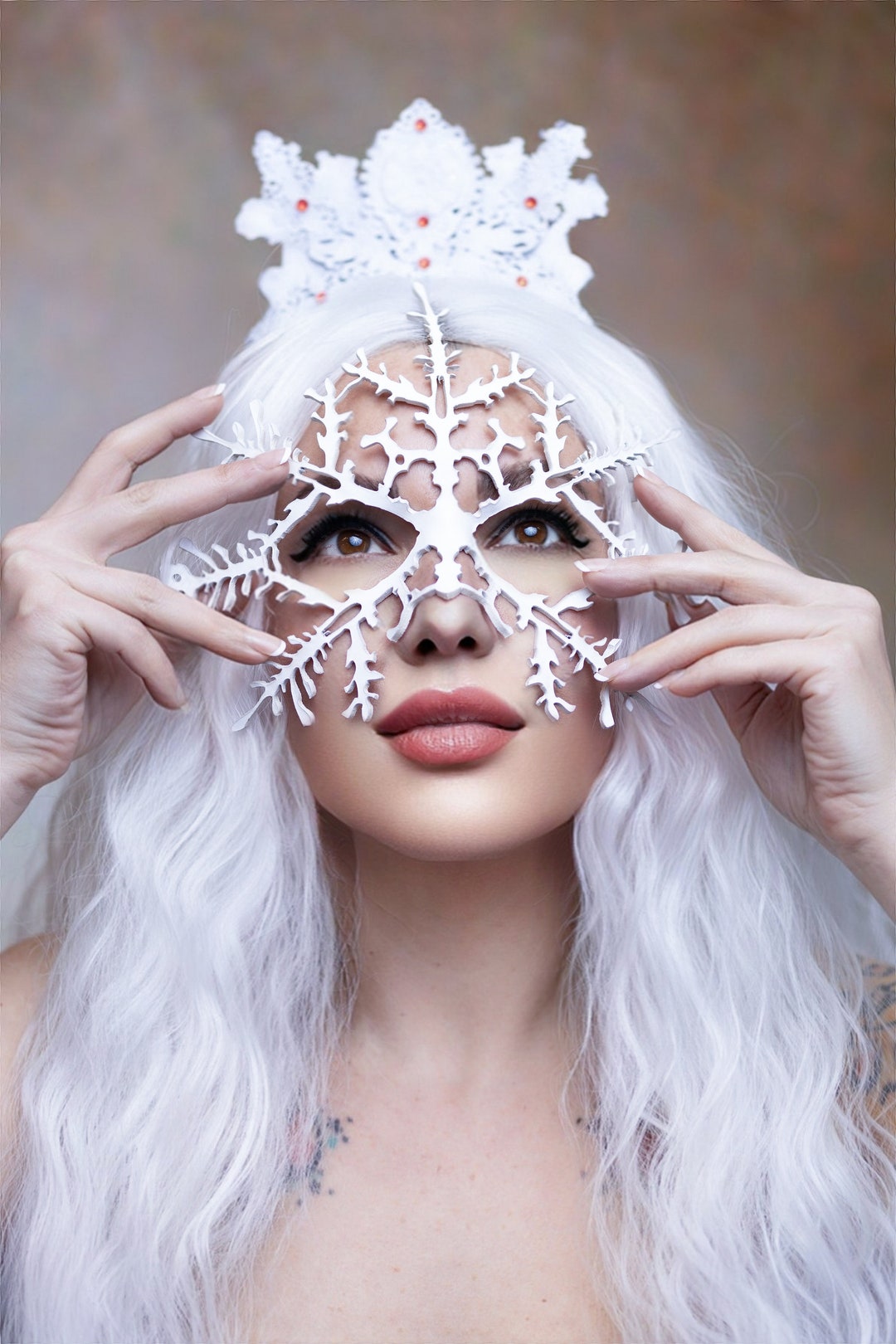 Snowflake Leather Mask (choose Color) - Etsy
