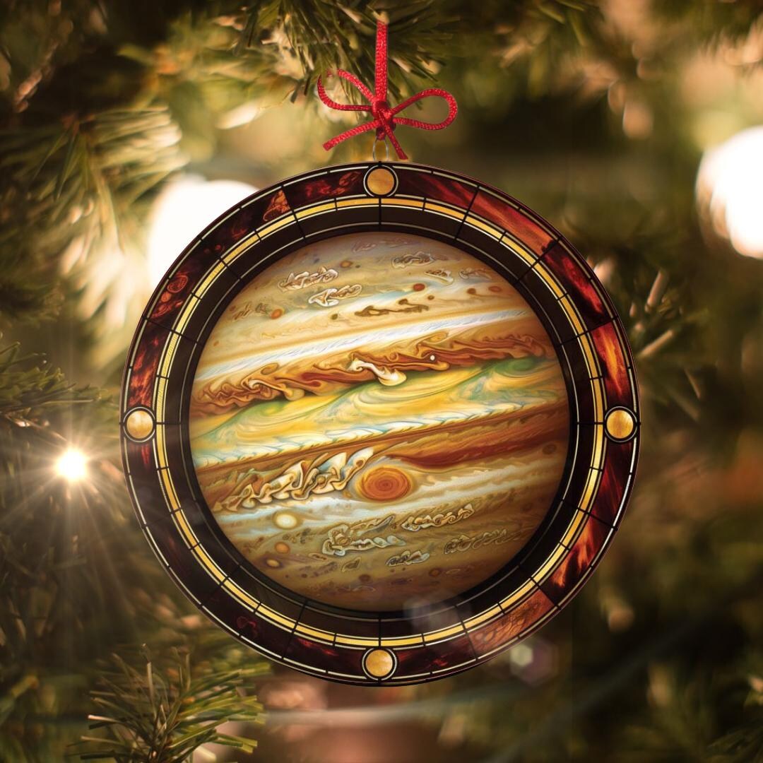 Jupiter: Stained Glass-style Christmas Ornament - Made With Real Glass ...