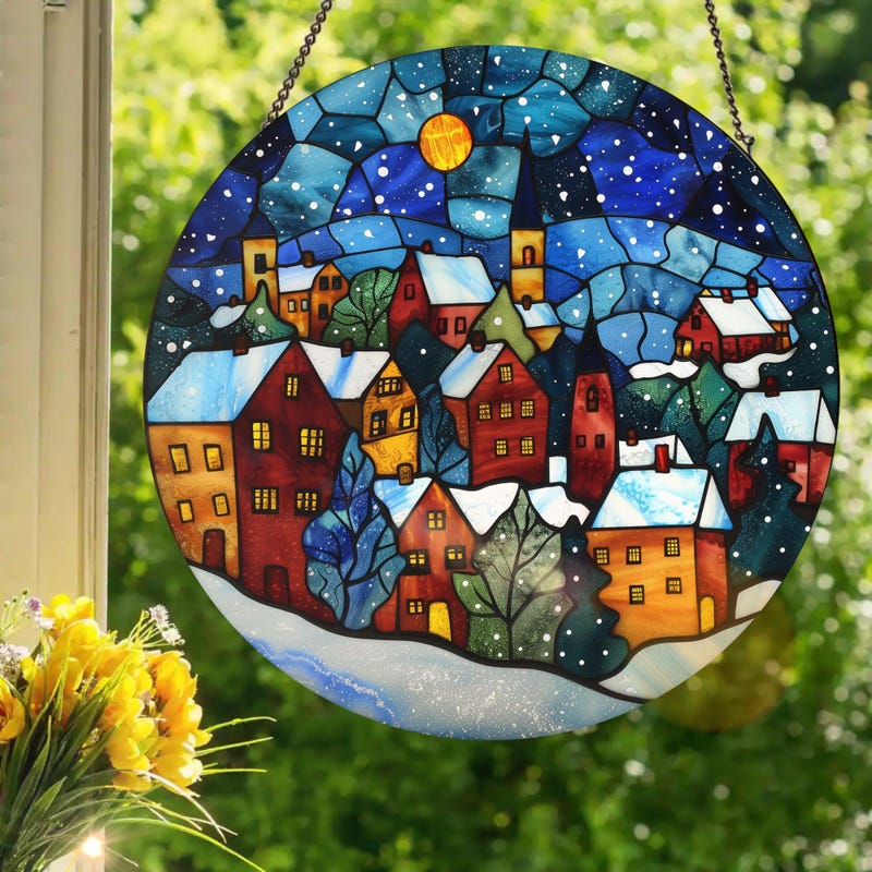 Village Stain Glass House - Etsy