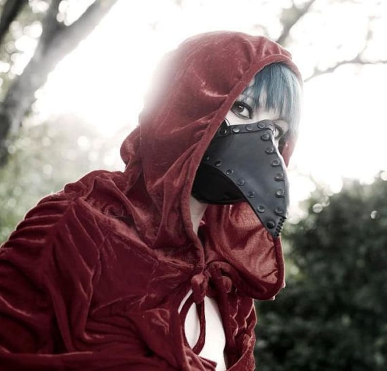 Pestis Riveted Plague Doctor Half Mask in Black - Etsy