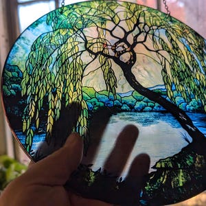 Weeping Willow: Stained Glass Style Wall or Window Hanging - Etsy