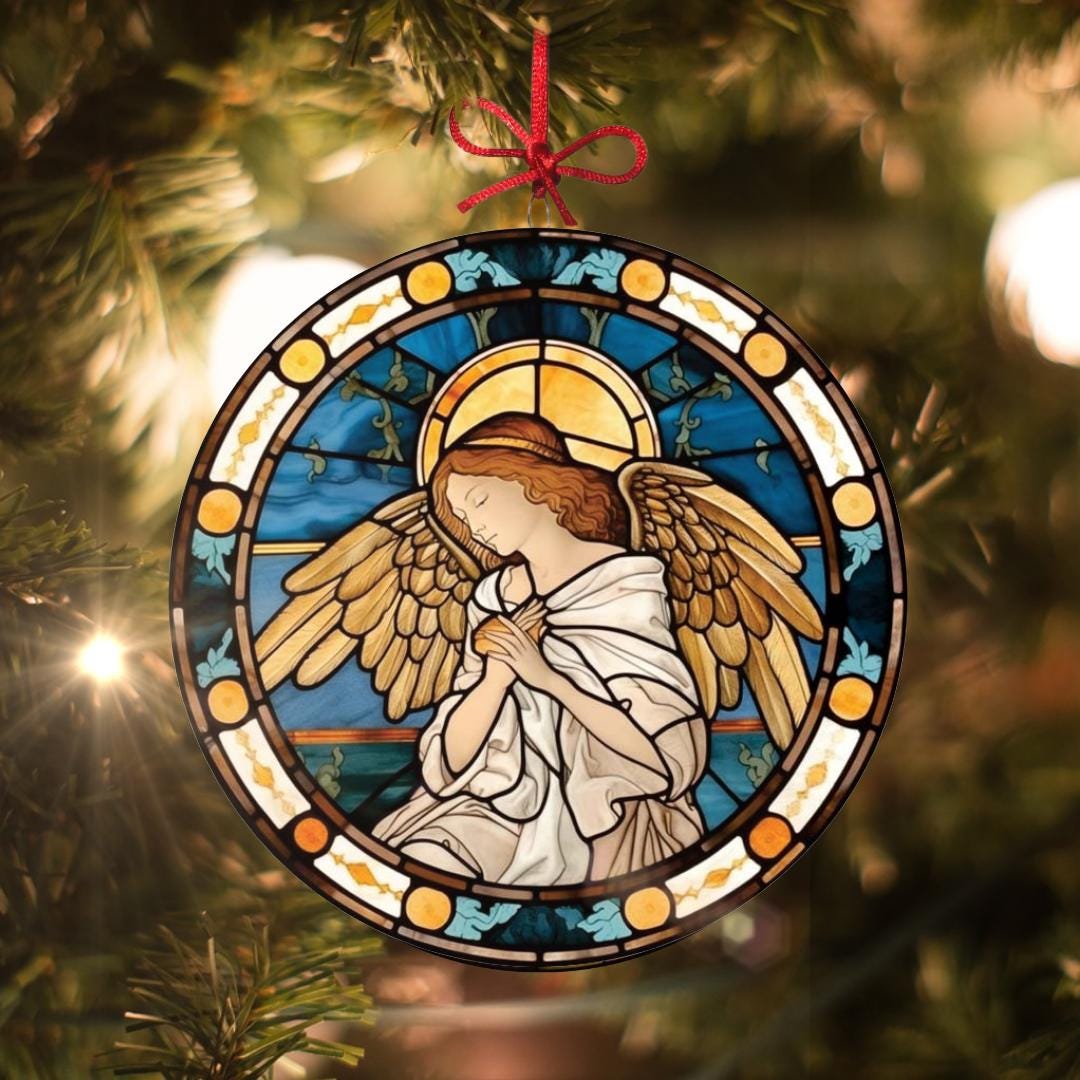 White-robed Angel: Stained Glass-style Christmas Ornament - Made With ...