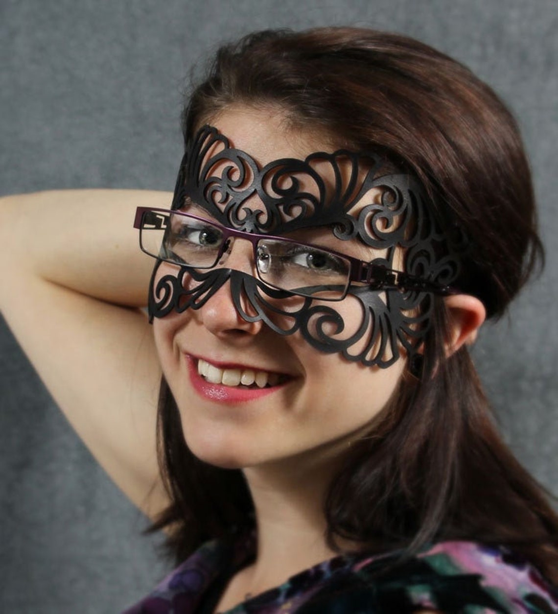 Coquette Leather Mask for Eyeglasses (choose Color) - Etsy