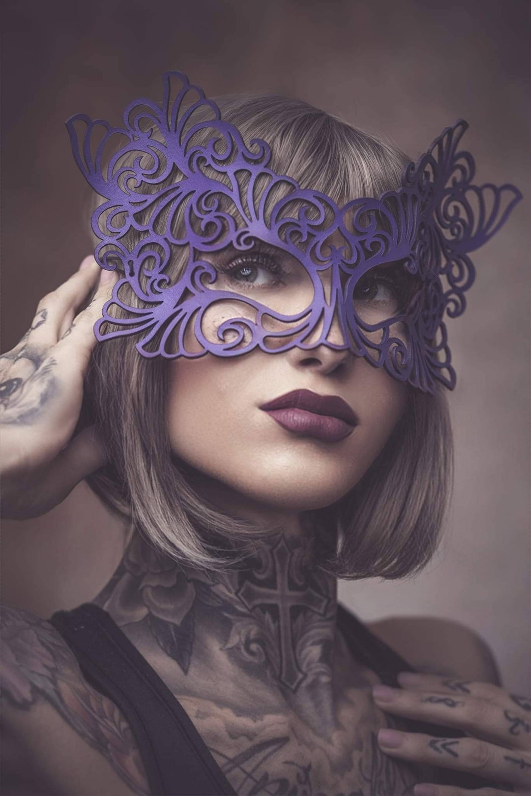 Rococo Leather Mask choose Color - Etsy