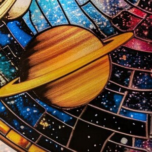 The Solar System: Stained Glass Style Window Hanging Made With Real ...