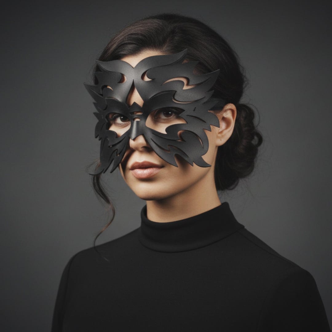 Lightning Leather Mask in Black - Etsy