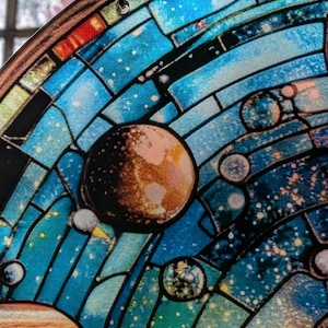 The Solar System: Stained Glass Style Window Hanging Made With Real ...