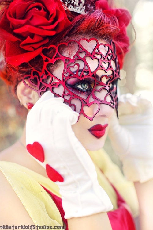 Hearts Leather Mask choose Color - Etsy