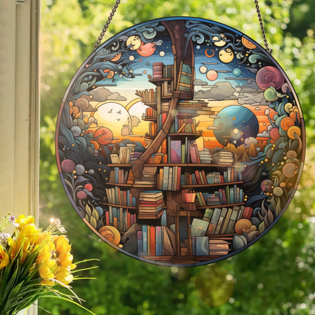 Galactic Fantasy Library: Stained Glass Style Window Hanging Made With ...