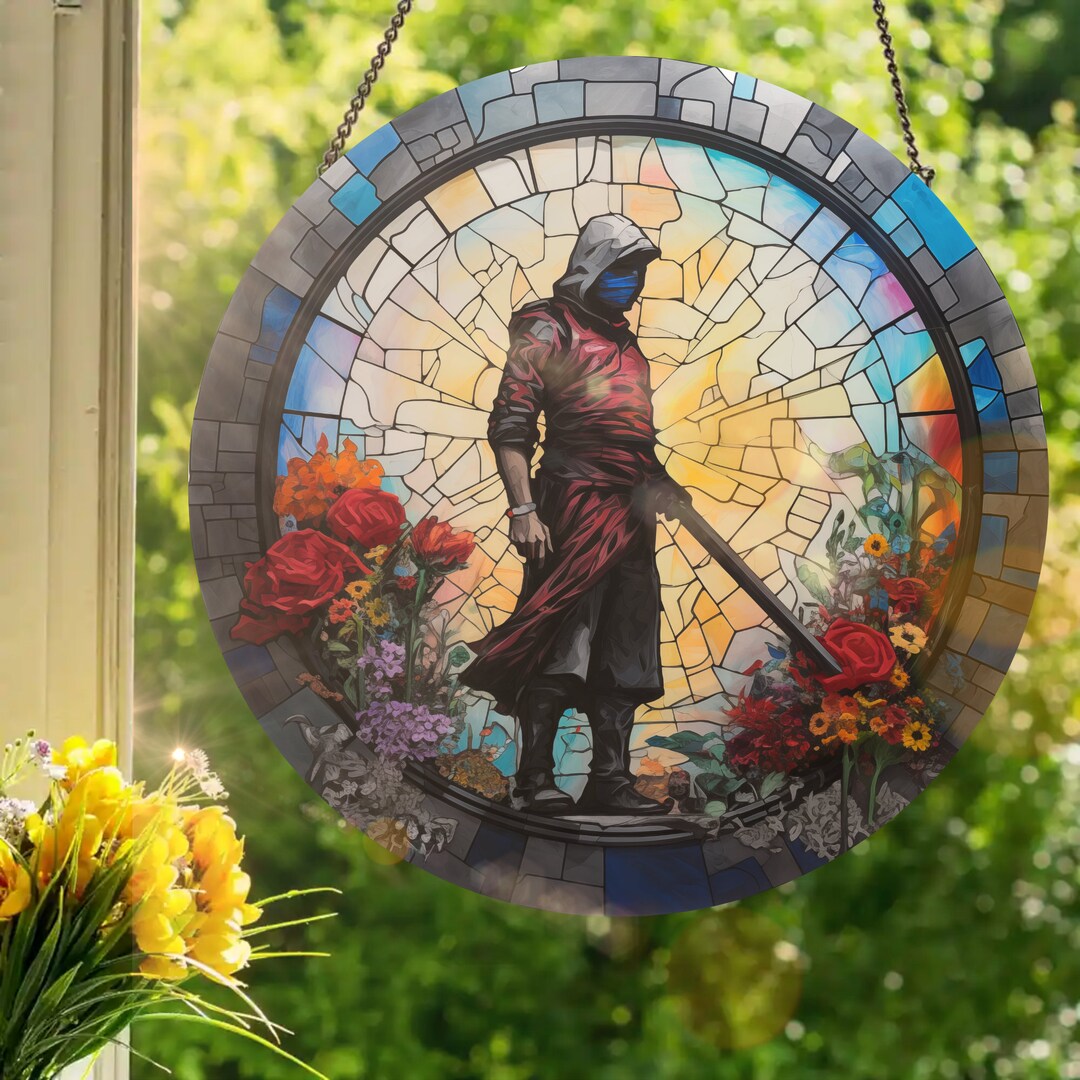 Graffiti Urban Warrior: Stained Glass Style Window Hanging Made With ...