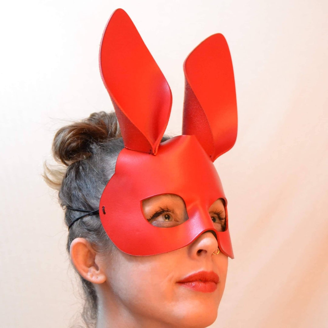 Bunny Mask in Leather choose Color - Etsy