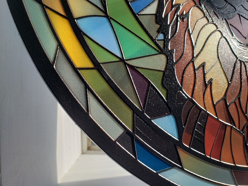 Tri-color German Shepherd: Stained Glass Style Window Hanging - Etsy