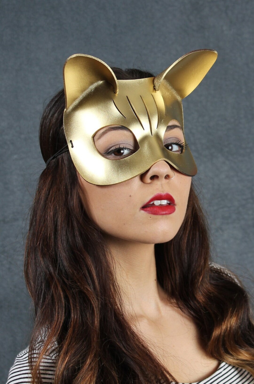 Kitty Leather Mask (choose Color) - Etsy