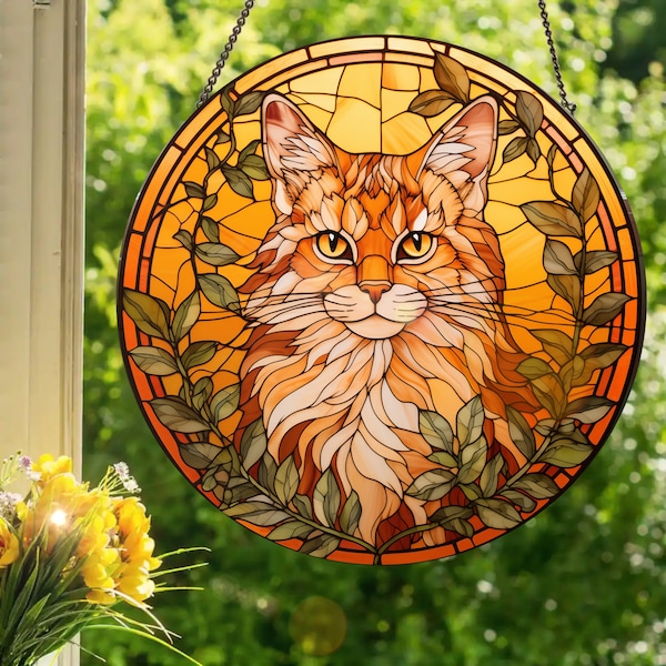 Cat Stained Glass Lamp - Etsy