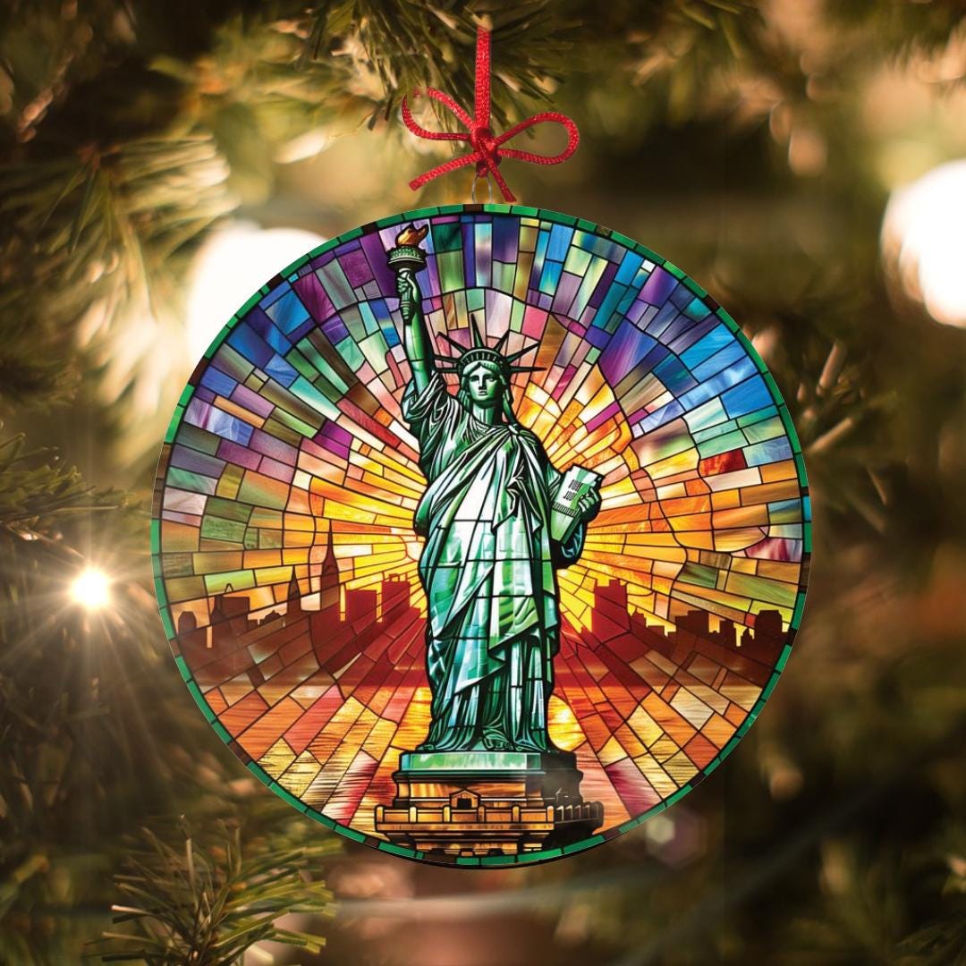Statue of Liberty: Stained Glass-style Christmas Ornament - Made With ...