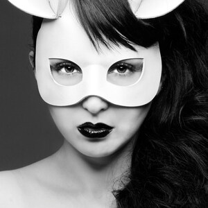 Bunny Leather Mask in White - Etsy