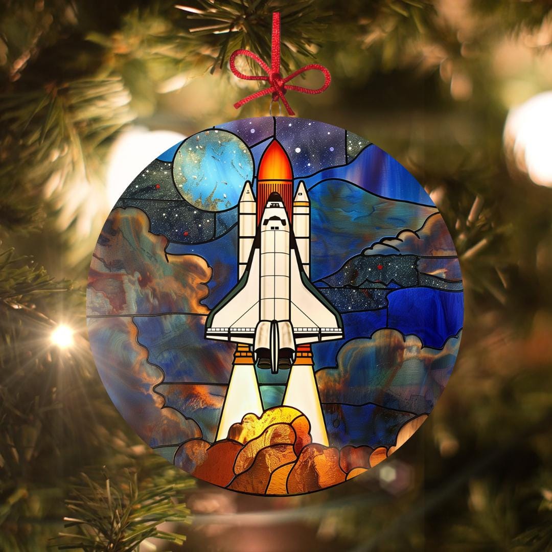 Space Shuttle: Stained Glass-style Christmas Ornament - Made With Real ...