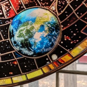 The Solar System: Stained Glass Style Window Hanging Made With Real ...