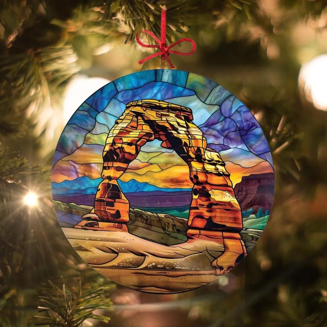 Arches National Park - Utah: Stained Glass-style Christmas Ornament - Etsy