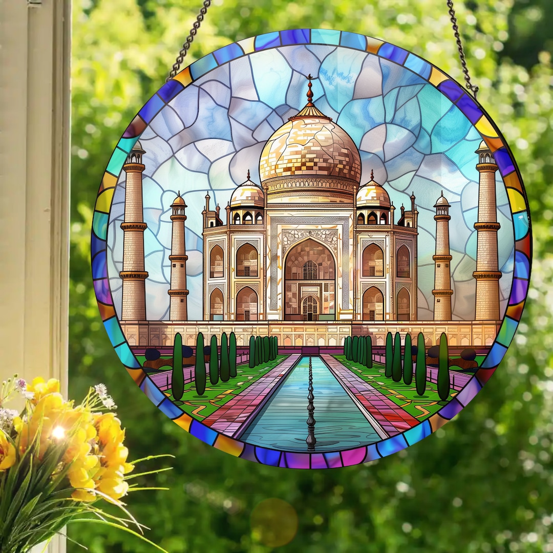 Taj Mahal - Agra, Uttar Pradesh, India: Stained Glass Style Wall or ...