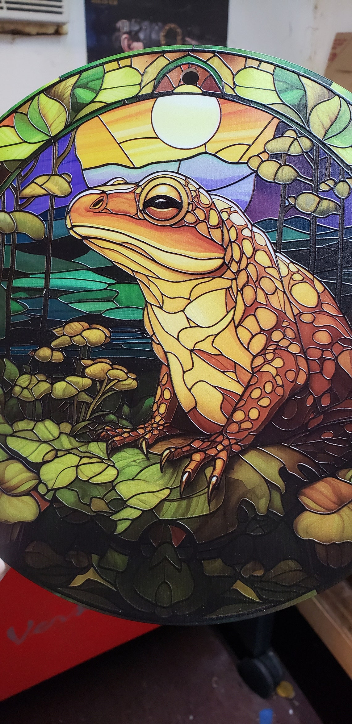 Forest Toad: Stained Glass Style Window Hanging - Etsy