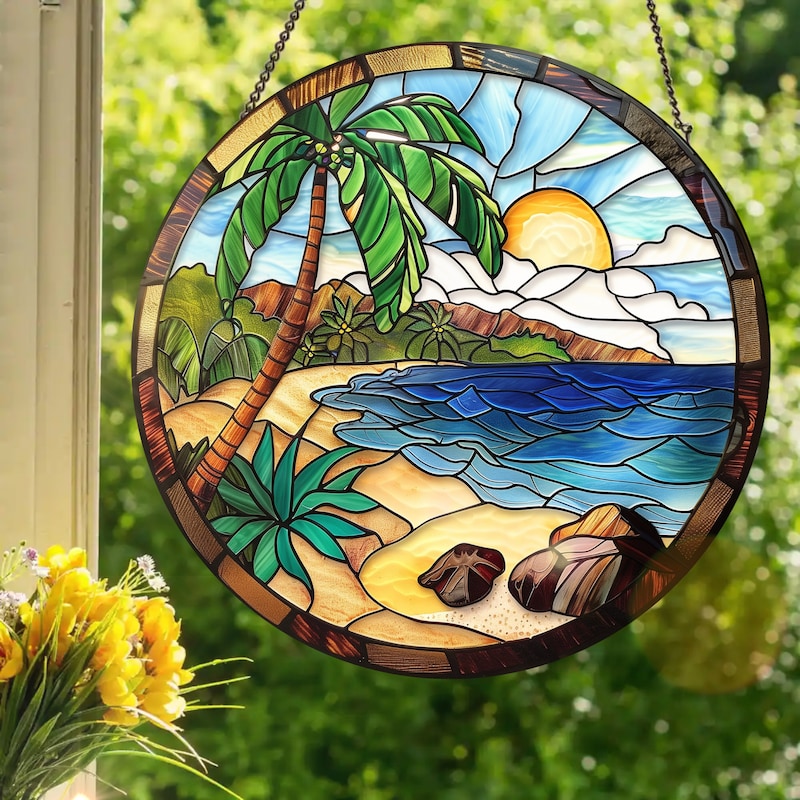 Beach Stained Glass - Etsy
