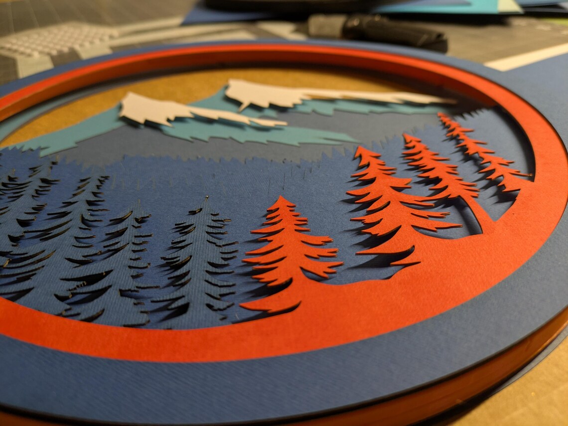 Mountain Range: Paper Cut Art Wall Hanging - Etsy