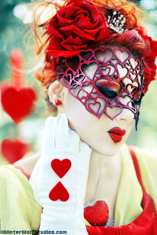 Hearts Leather Mask choose Color - Etsy