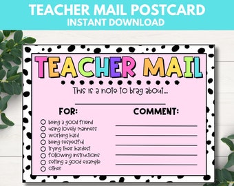 Happy Mail Teacher Communication Notes Teacher Mail Cards - Etsy