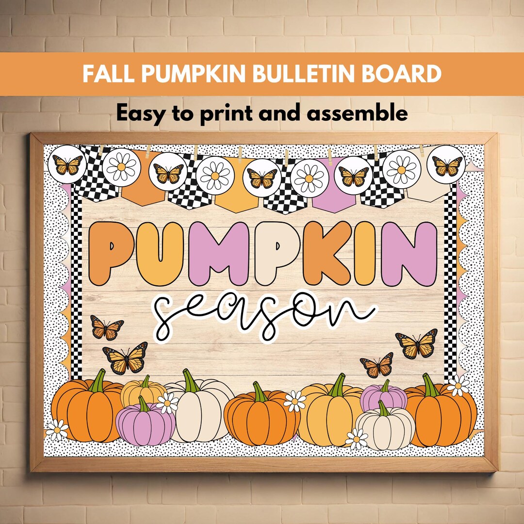 Pumpkin Patch Bulletin Board Thanksgiving Classroom Decor Fall Bulletin ...