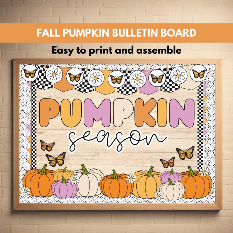 Pumpkin Patch Bulletin Board Thanksgiving Classroom Decor Fall Bulletin ...
