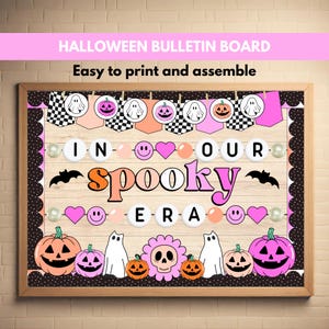 Retro Halloween Bulletin Board Kit Groovy Fall Door Decor Halloween ...