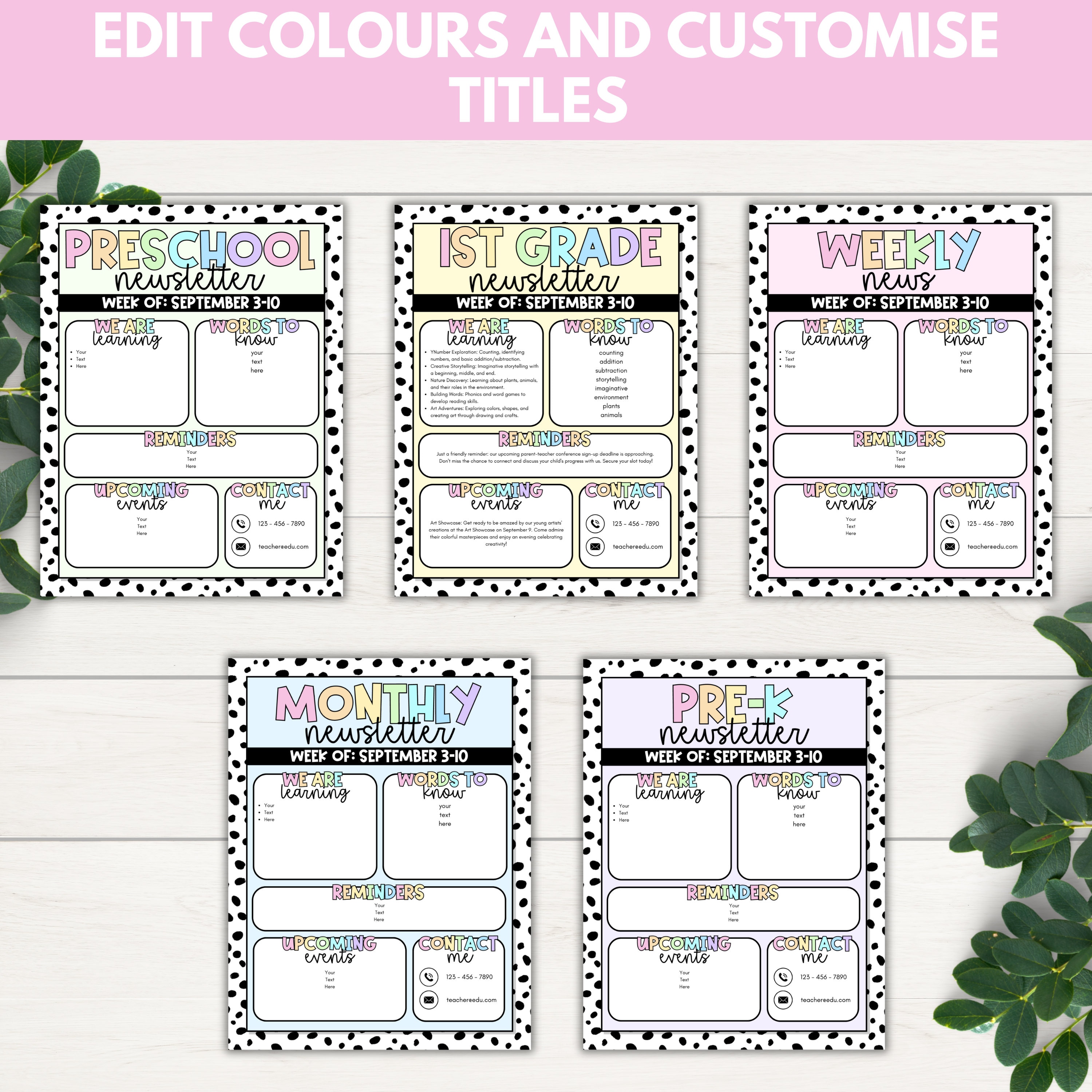 Classroom Newsletter Template, Back to School Flyer, Teacher ...