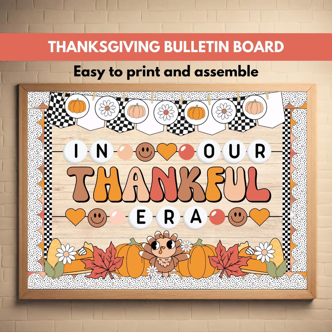 Thanksgiving Bulletin Board Kit Autumn Classroom Bulletin Display Door ...