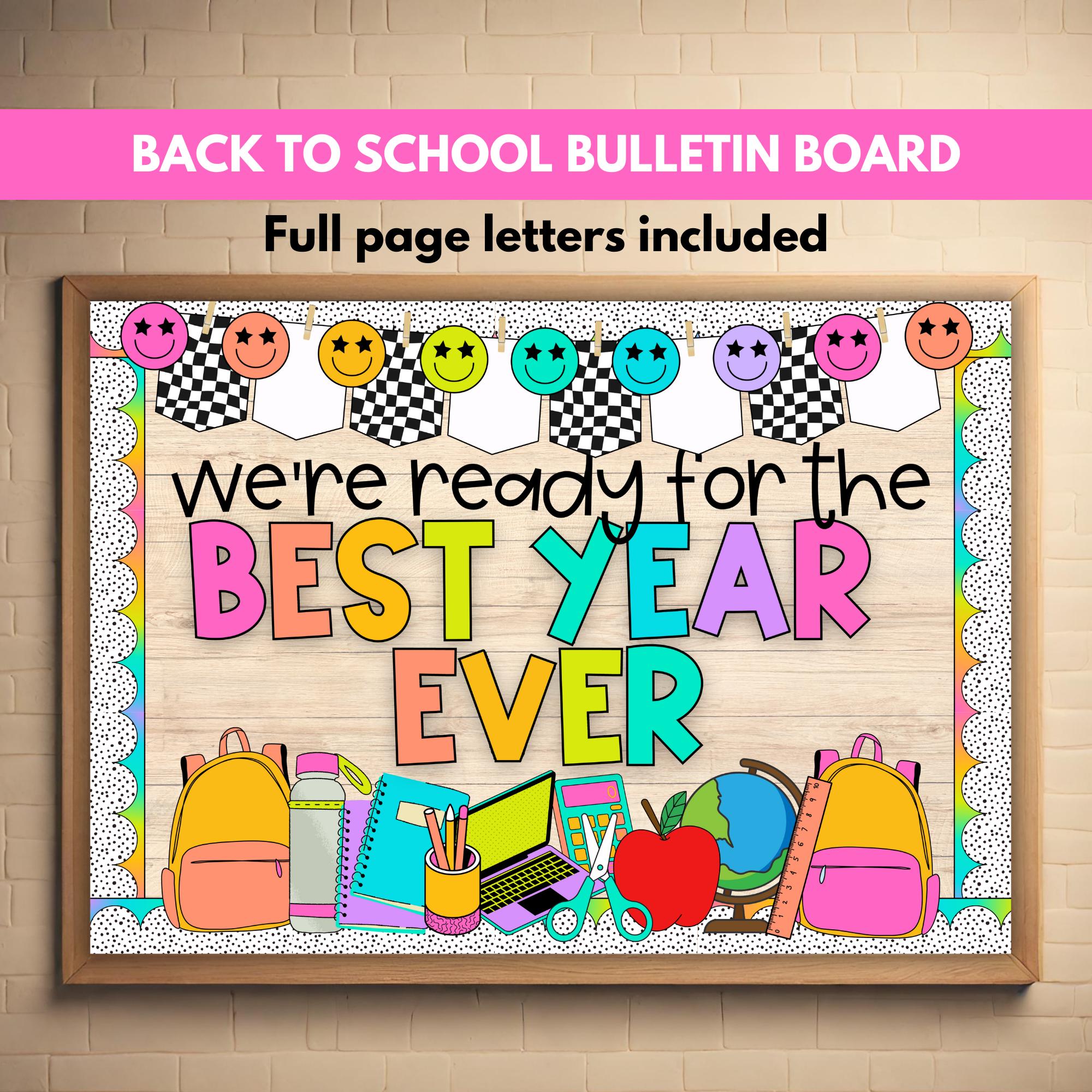 Welcome Back to School Bulletin Board Kit Retro Rainbow Classroom Decor ...