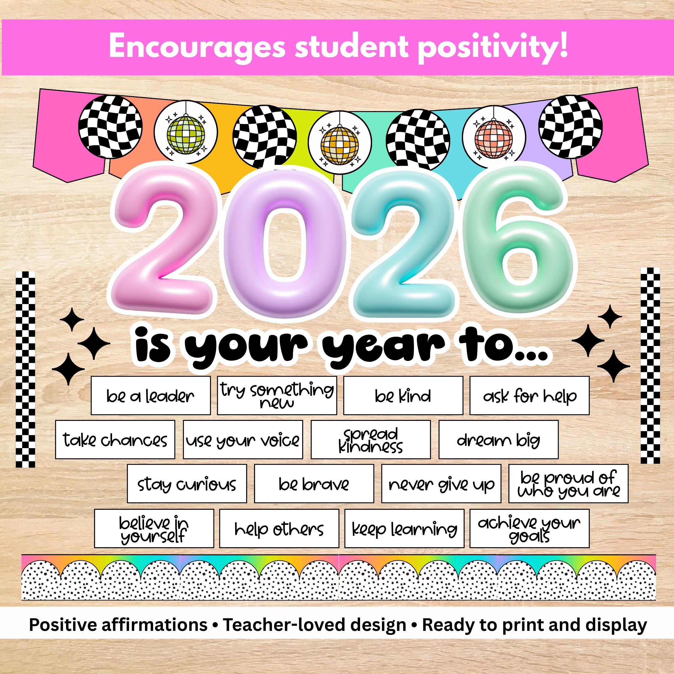2026 New Year Affirmation Bulletin Board Kit Printable for Teachers ...