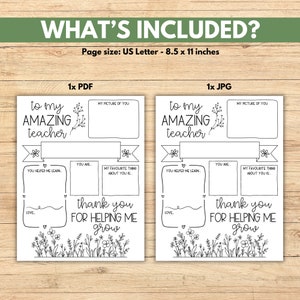 Teacher Appreciation Printable, All About My Teacher End of the School ...