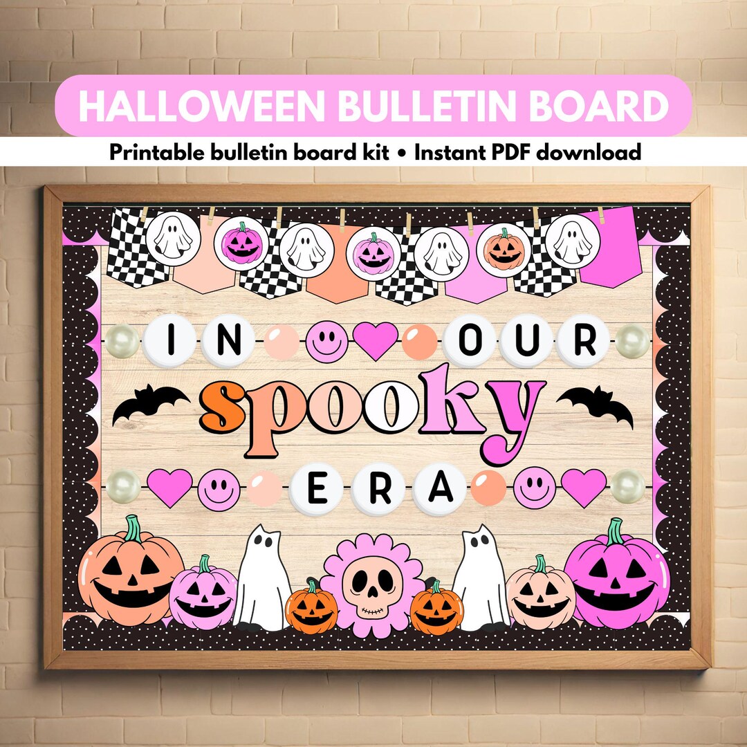 Halloween Bulletin Board Kit – Retro Pastel Classroom Door Decor ...